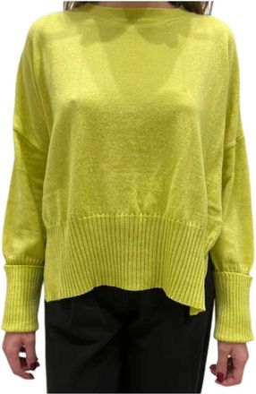 Akep Femme, Pulls, Vert, Taille: 42 FR Maglioncino a Scatola Modello Over