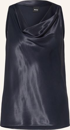 HUGO BOSS Blusentop Bouana Aus Satin blau