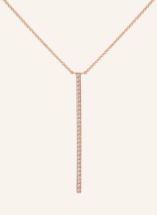 Leaf Halskette Bar Aus 18 Karat Ros&eacute;gold Mit Diamanten rosegold