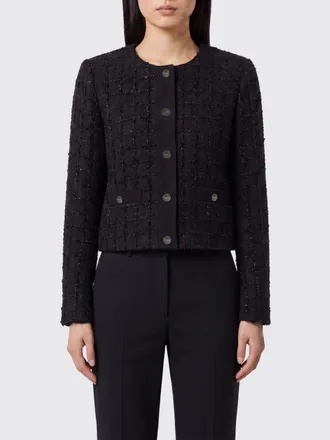 Liu Jo Kurzer einreihiger Blazer aus Wollmischung mit Fransendetails