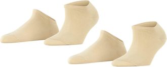 Esprit Damen Sneakersocken Uni Multipack W Sn Baumwolle kurz einfarbig 2 Paar, Beige Cream 4011, 39-42