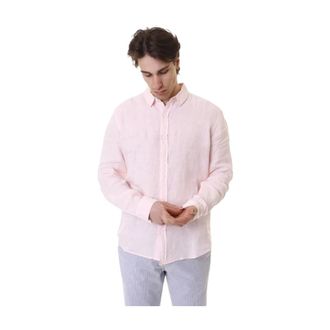 40weft 40Weft, Homme, Chemises, Rose, Taille: XL Camicia in lino collo francese