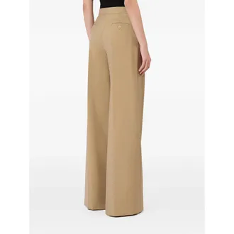 Max Mara Womens Tailored Trousers Bronte Wool And Silk Neutrals Virgin