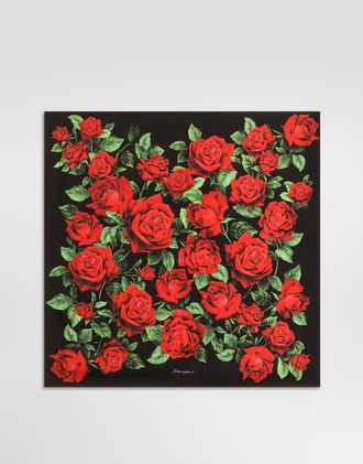 Dolce & Gabbana Tuch 90 X 90 Aus Seidentwill Mit Rosen-print - Frau Schals Und T&uuml;cher Mehrfarbig Pz