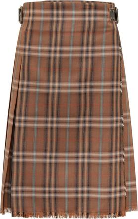 Burberry Femme, Jupes, Multicolore, Taille: 32 FR Buckled Pleated Midi Skirt