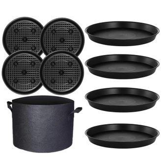 Generico Blumentopfst&auml;nder aus Stoff: Automatische Bew&auml;sserungswanne, Schwerkraft-betriebenes Design, sanfte Fl&uuml;ssigkeitskontrolle, langlebige 4-teilige Konfig