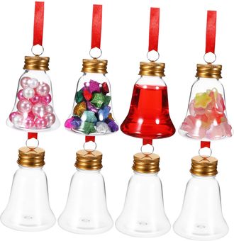 Cabilock 12stücke Transparenne Weihnachtskugeln Zum Befüllen Aus Kunststoff Befüllbare Glockenornamente Hängende Weihnachtsdekorationskugeln Durchsichtige Kuge