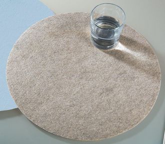 Gilde Filzuntersetzer rund &Oslash; 35 cm Filz Untersetzer 4er Set Creme Melange melliert