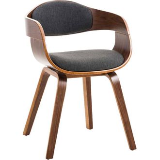 Clp Chaise retro Kingston en tissu Noyer / Gris fonc&eacute;