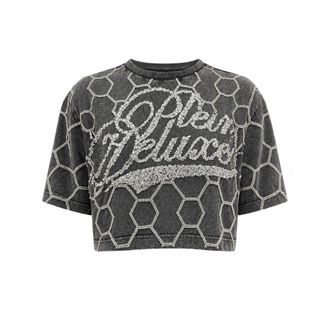 Philipp Plein T-Shirt Rundhalsausschnitt SS Crystal - - Tops - Damen - Schwarzk - S