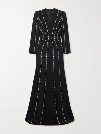 Jenny Packham Victoire Robe Aus Cr&ecirc;pe Mit Kristallen - Schwarz