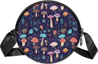 Generic Sac &agrave; bandouli&egrave;re rond rond pour femme, petit sac &agrave; bandouli&egrave;re champignon avec fermeture &eacute;clair, bretelles r&eacute;glables, d&eacute;contract&eacute; pour femmes et fill