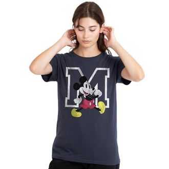 Mickey Mouse mandarin creative ltd Mickey Mouse Classic Walk Ladies T Shirt, Deep Navy, Bleu Marine fonc&eacute;, XXL Femme