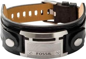 Fossil Bracelet Pour Hommes, Longueur Totale : 242mm, Largeur De LId : 29mm Bracelet Noir En Acier Inoxydable, JF84816040, Noir ébène