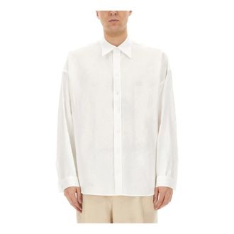 Dolce & Gabbana Homme, Chemises, Blanc, Taille: L Chemise en Lin &agrave; Manches Longues