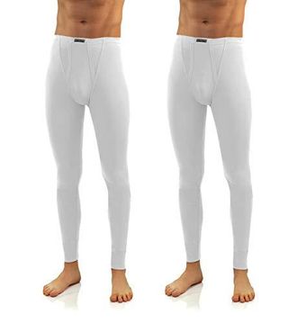 Sesto Senso Messieurs Lot de 2 Cale&ccedil;on Long hermiques Homme k2 (Blanc, S)