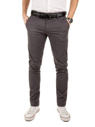 Yazubi Herren Chino Hose Dustin - Chinohose mit Gürtel, Grau (Magnet 4R193901), W29/L32