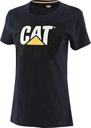 CAT Cat erpillar T-shirt avec logo TM pour femme, noir, Taille XL