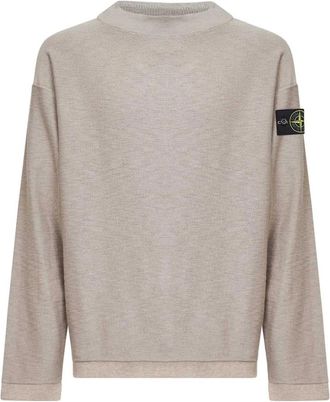 Stone Island Homme, Pulls, Beige, Taille: L Crew Neck Tricots