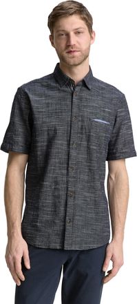 Tom Tailor Herren 1046100 Hemd, 37897 - Navy Horizontal Structure, XXL EU