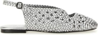 Hereu Femme, Chaussures, Gris, Taille: 36 EU Empuria Slingback Tiss&eacute; M&eacute;tallis&eacute;