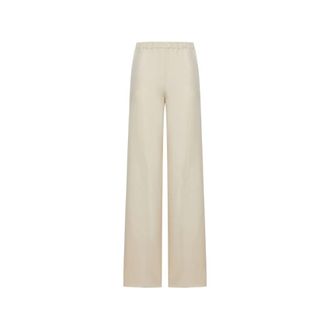 Max Mara Weit geschnittene Hose mit elastischem Bund - - Trousers - Damen - Beige - S
