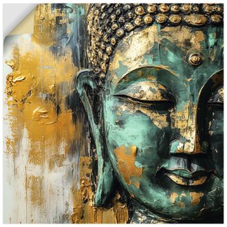 Artland ARTland Wanddeko Wandtattoo selbstklebende Vinylfolie 70x70 cm Buddhismus Buddha Meditation Zen aesthetic room decor U5XX
