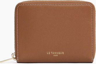 Le Tanneur Porte monnaie zipp&eacute; avec porte cartes amovible Albertine en cuir lisse