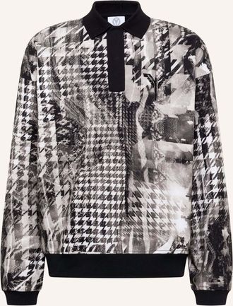 Carlo Colucci Carlo Colucci Polo-Sweatshirt - The Knit Legend Felder schwarz