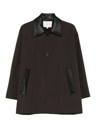 STUDIO NICHOLSON Manteau En Cuir - Marron