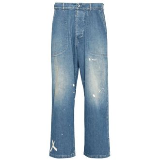 Maison Margiela Jeans mit Farbspritzern und weitem Bein - - Jeans - Damen - Blau - W28