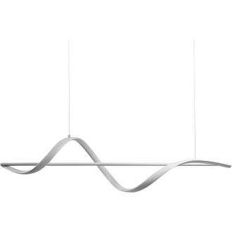 Beliani Lampe Pendante LED &Eacute;clairage Suspendu Design G&eacute;om&eacute;trique en M&eacute;tal Blanche Khutti