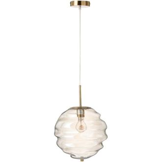 M&S Collection M&s - Suspension style ruche 30x30x34 cm en verre marron clair