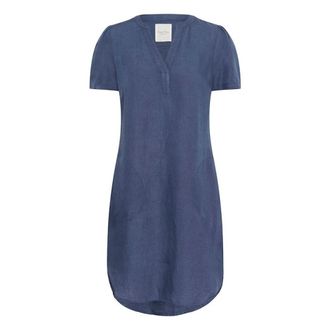 Part Two Elegantes Leinenmischkleid - - Dresses - Damen - Blau - 2XS