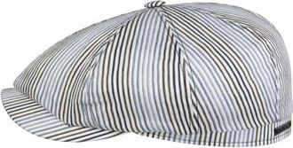 Stetson Casquette Hatteras Fresh Stripes Homme - Made in The EU Type Gavroche avec visière, Doublure Été Printemps-été - L (58-59 cm) Blanc-Bleu