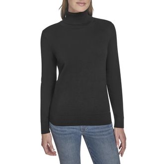 Tommy Hilfiger Leichter Rollkragenpullover aus Baumwolle f&uuml;r Damen, Schwarz, X-Klein