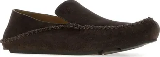 Loewe Mens Dark Brown Suede Rambla Loafers Mocassini