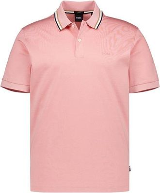 HUGO BOSS Herren Polo-Shirt rosa Baumwoll-Jersey