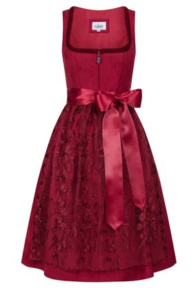 N&uuml;bler Dirndl N&Uuml;BLER Midi Dirndl Floreta, Damen, Gr. 40, EURO, rot, Obermaterial: 98% Polyester PES. 2% Elasthan EL., Kleider, Topseller
