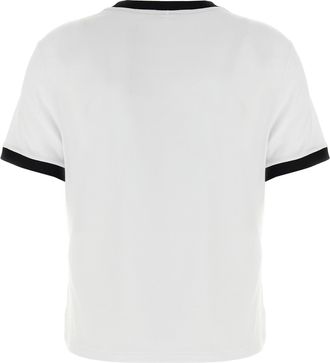 Versace Bicolor Logo-Print Viscose T-Shirt - White