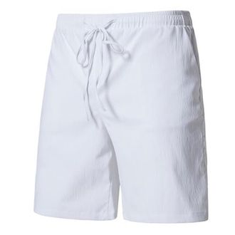 Generic Short court pour homme avec poches, short de sport, coupe ample, pour la course &agrave; pied, le jogging, Blanc., XXL