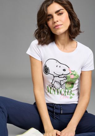 Kangaroos T-Shirt KANGAROOS, Damen, Gr. 36/38, wei&szlig;, Feinripp, Obermaterial: 100% Baumwolle, figurbetont h&uuml;ftlang, Rundhals, abgesteppte Kante, Shirts T-Shirt, 