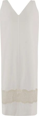 Carven Femme, V&ecirc;tements de nuit et de d&eacute;tente, Blanc, Taille: 34 FR Robe en coton avec d&eacute;tails en dentelle