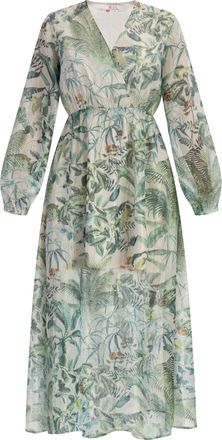 Izia Maxi Langarmkleid Damen Dschungel Druck