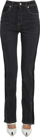 Alexander McQueen Wide Leg Cotton Jeans - Black