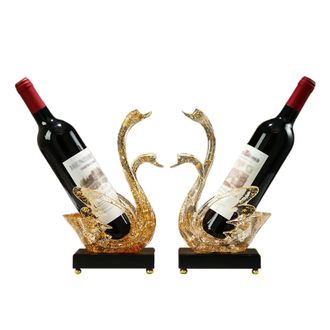 Generic 2 Stück, Schwanen-Weinregal, Flaschenhalter aus Kunstharz, Stilvoll und Schön, Stabil und Langlebig, Elegante Dekoration für Küche, Esszimmer und Bar