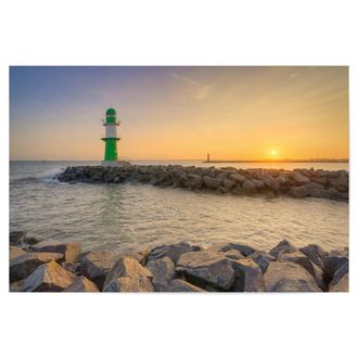 artboxONE Poster 120x80 cm St&auml;dte Molenfeuer in Warnem&uuml;nde - Bild ostsee leuchtfeuer Leuchtturm