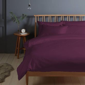 Pizuna 400 Fadenzahl aus Baumwolle Bettw&auml;sche Bierige Pflaume, 100% Langstaple Baumwolle Bettbezug und Kissenbezug, 100% Baumwolle Mako Satin 3-Teilig Bettw&auml;