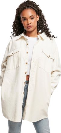 Urban Classics Damen Hemd Ladies Long Corduroy Overshirt whitesand XXL