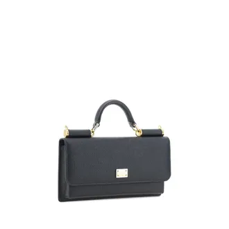 Dolce & Gabbana Womens Black Calf Leather Bos Taurus Shoulder Bag